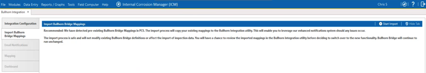 Start Bullhorn Bridge Mapping Import