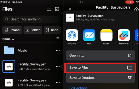 Transfer Survey Files to the iPad Via Dropbox