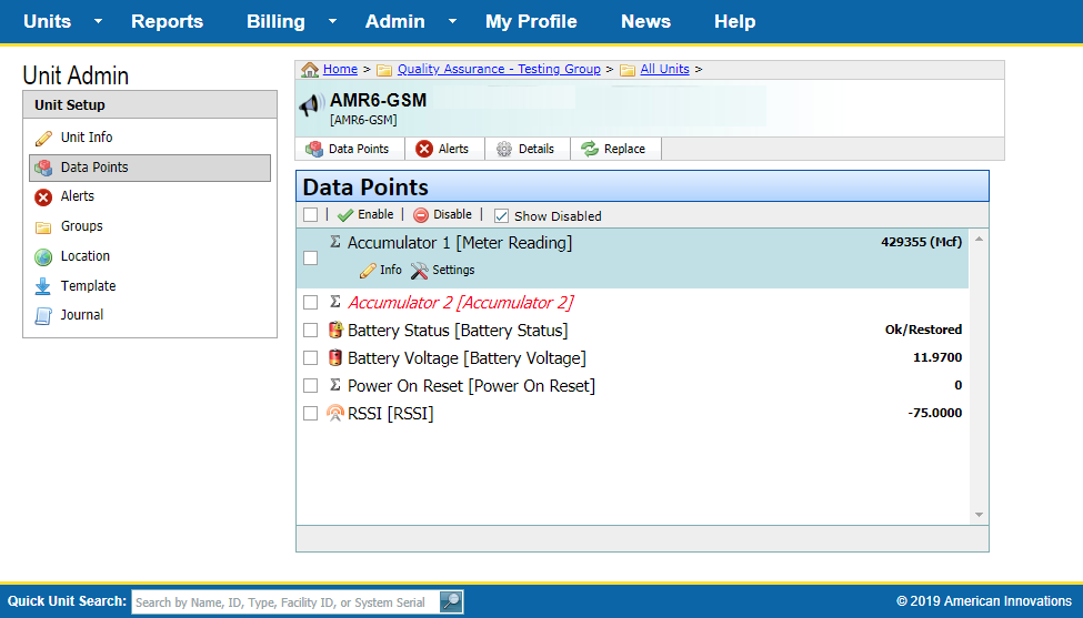 AMR6 Family Configuration Settings