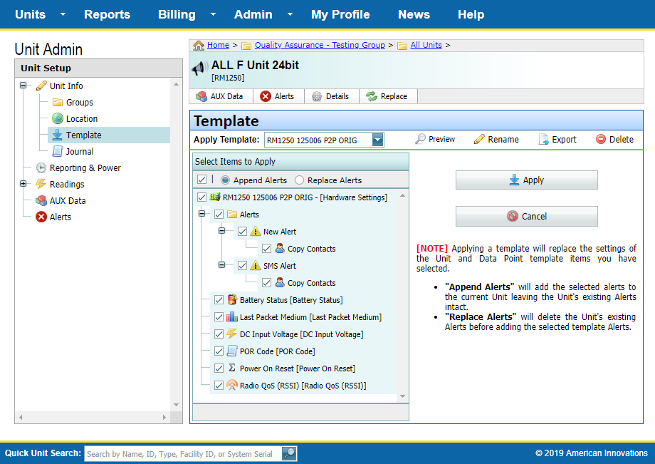 Export Templates