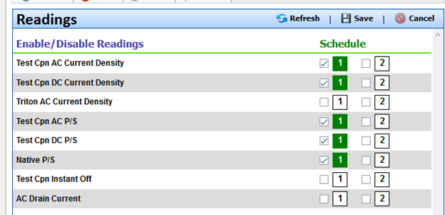 How to Enable and Set Readings Measurement Schedules for RM4210