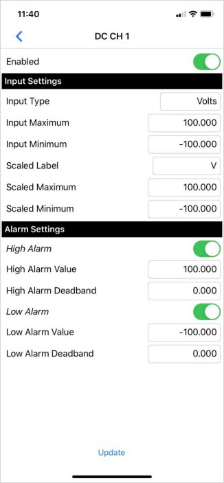 Set Up Inputs and Alarms
