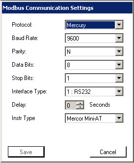 Setting Up Modbus Comm Settings
