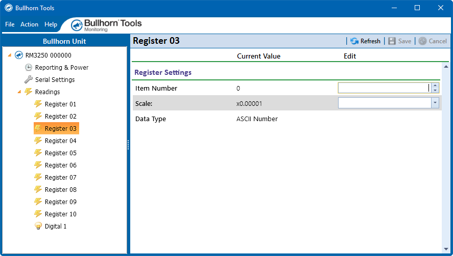 Configuring Readings
