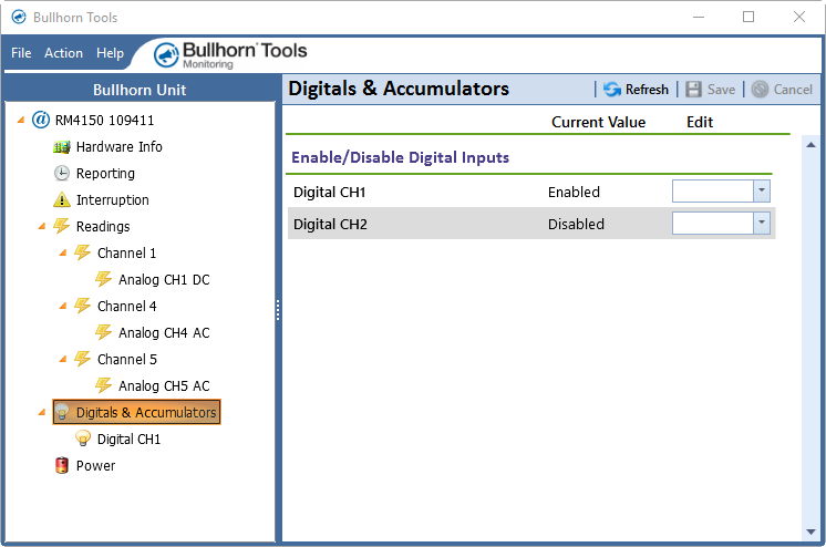 Enable or Disable Digitals & Accumulators