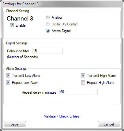 Set Input Channel for Digital Readings
