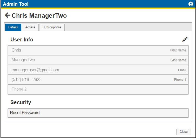Edit User Information