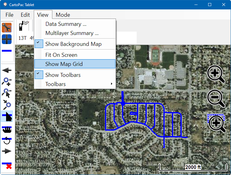 Show Map Grid Option