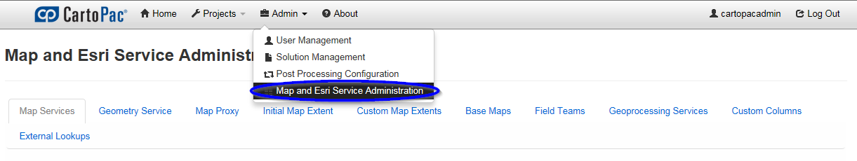 Map and Esri Service Administration
