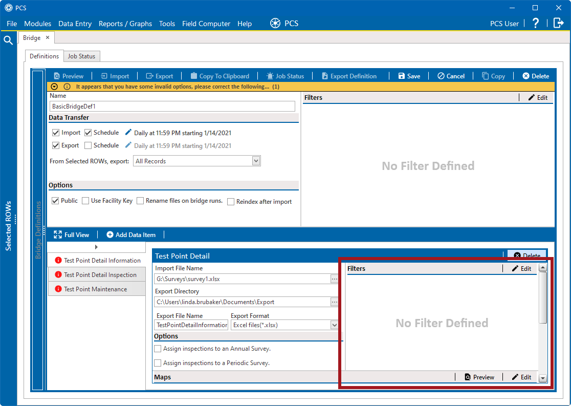 Set Filters for All or Selected Data Items