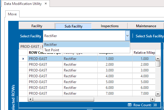 Move Sub Facility Records
