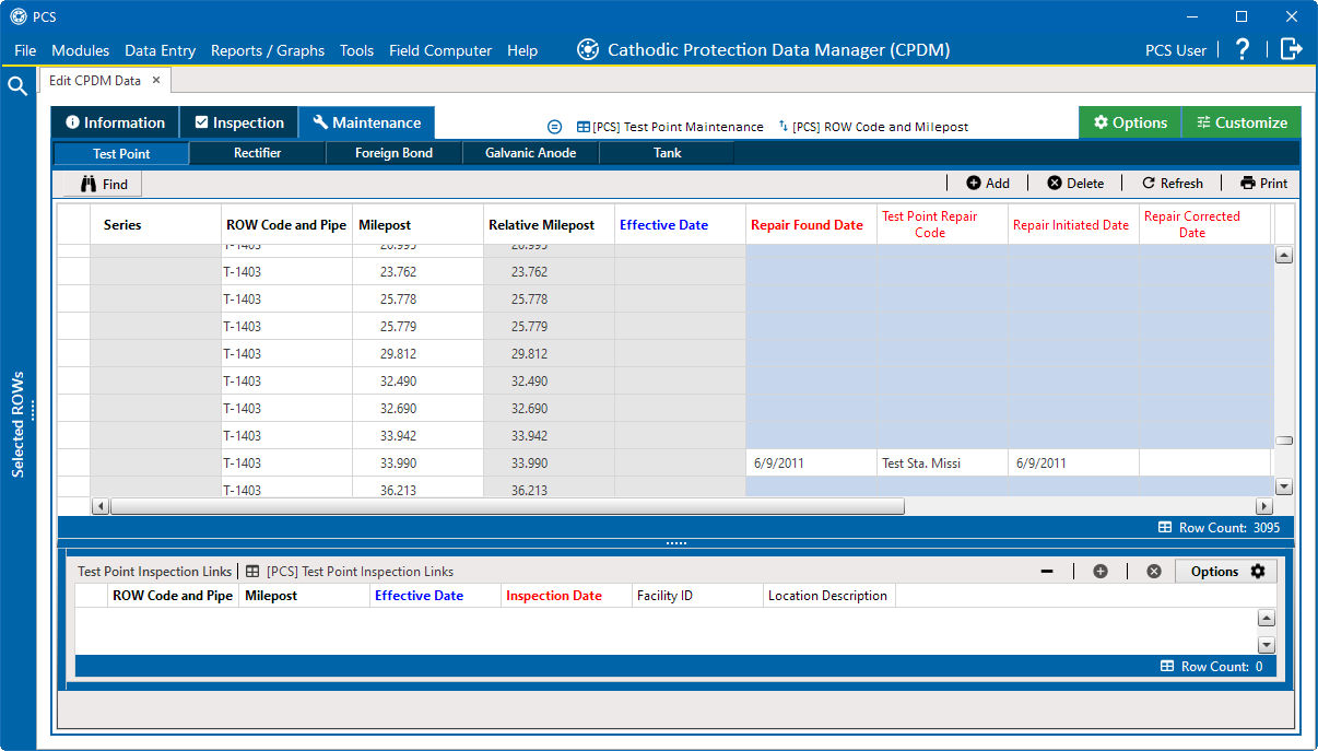 Add a Facility Maintenance Record