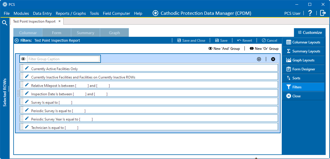 Edit and Arrange Filter Groups