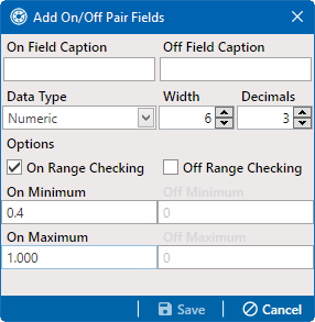 Add an On/Off Pair User Defined Field