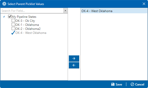 Add a Child Picklist and Mapping Data Items