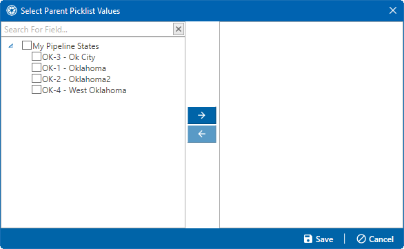 Add a Child Picklist and Mapping Data Items