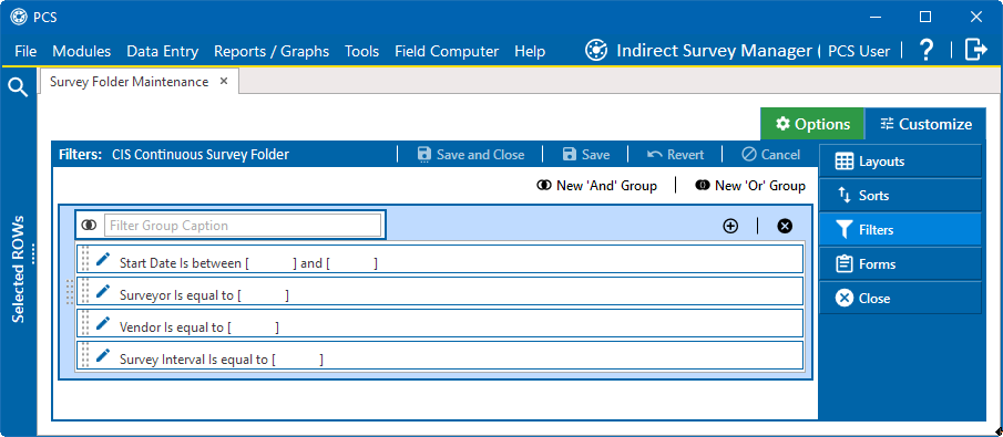 Add and Edit an AND Filter Group for Continuous Survey Folders